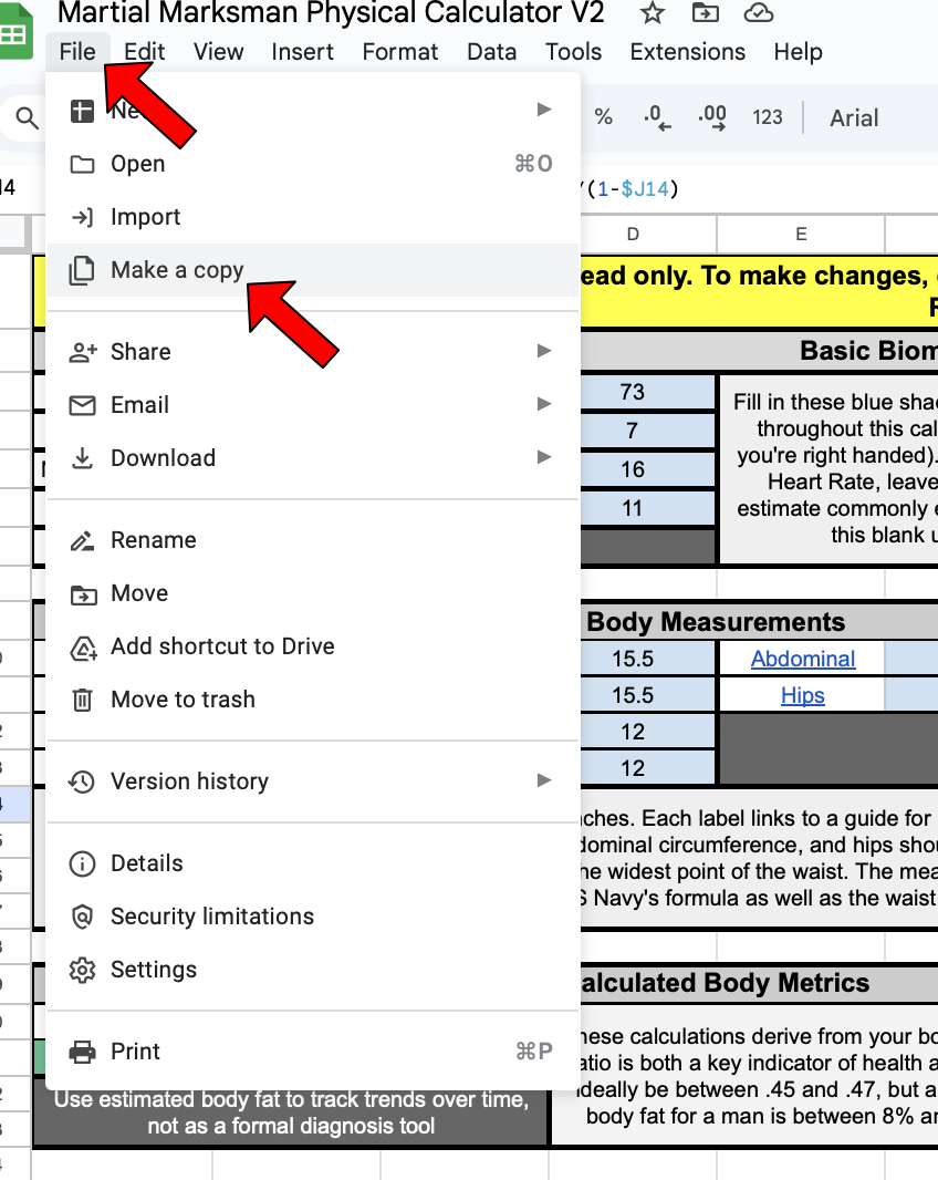 How to Use the Martial Marksman Physical Calculator